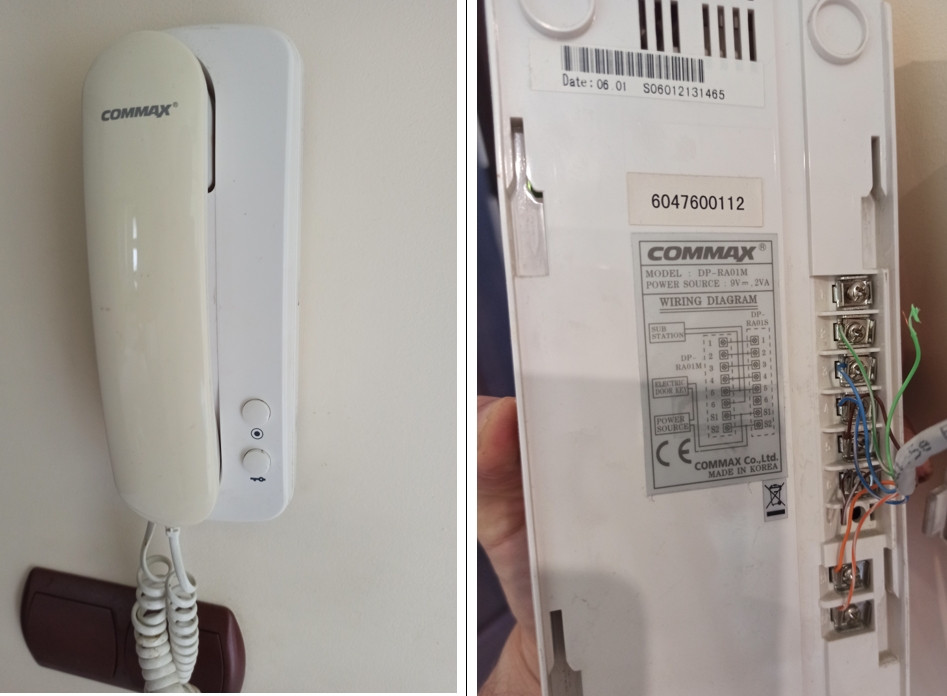 Domofon Commax - niesprawny unifon podrzędny, wymiana na inny model ...