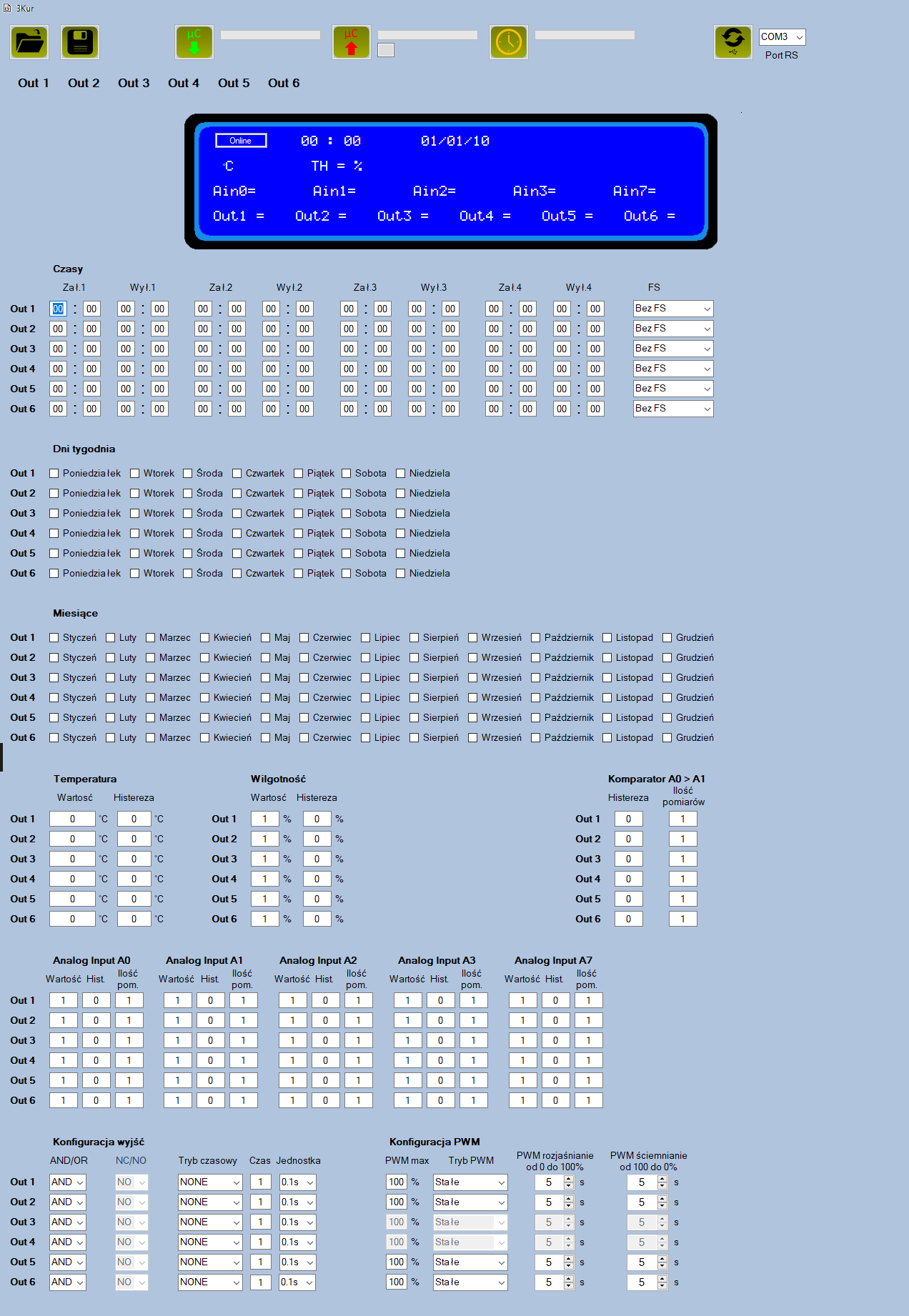 Projekt sterownika na Arduino Nano z kontrolą PWM, czujnikami i ...