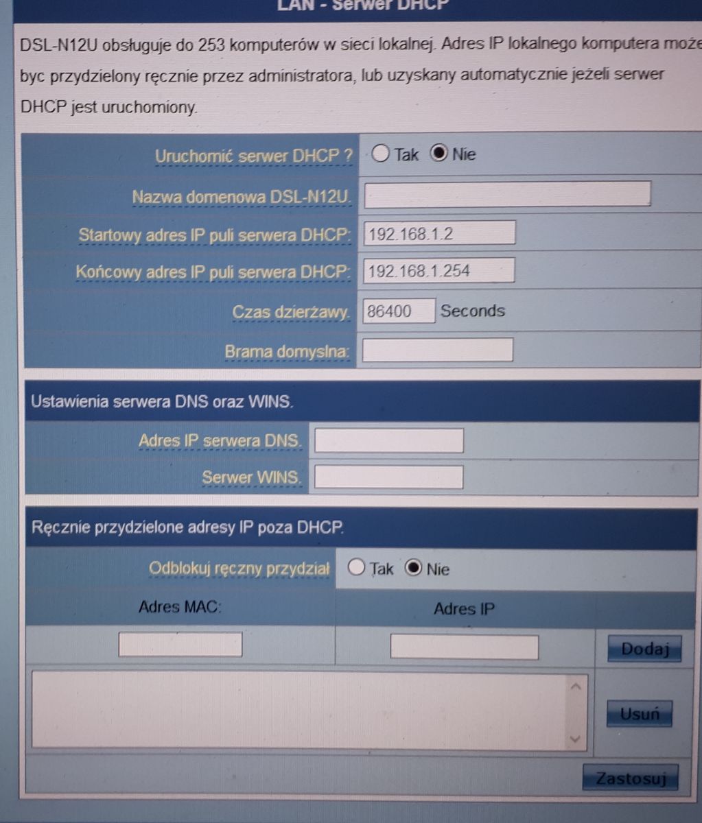 Konfiguracja Asus DSL N12U jako repeatera wifi lub AP z routerem ADB VV ...