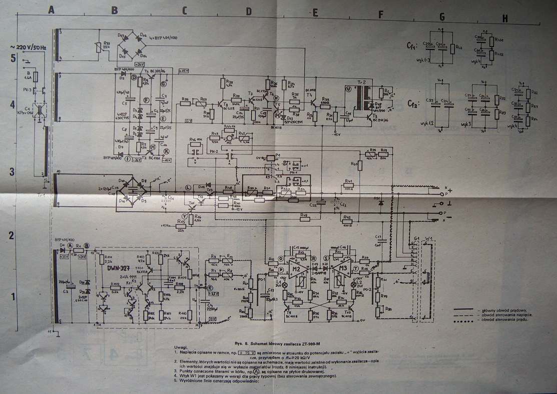 Uszkodzenie zasilacza Unitra typ ZT-980-2M: brak regulacji napięcia i prądu