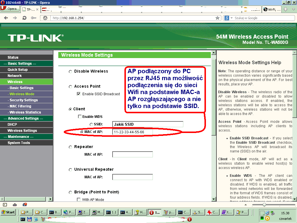 Wi-Fi, kilka AP jeden SSID, jak połączyć się do wybranego AP po mac adresie
