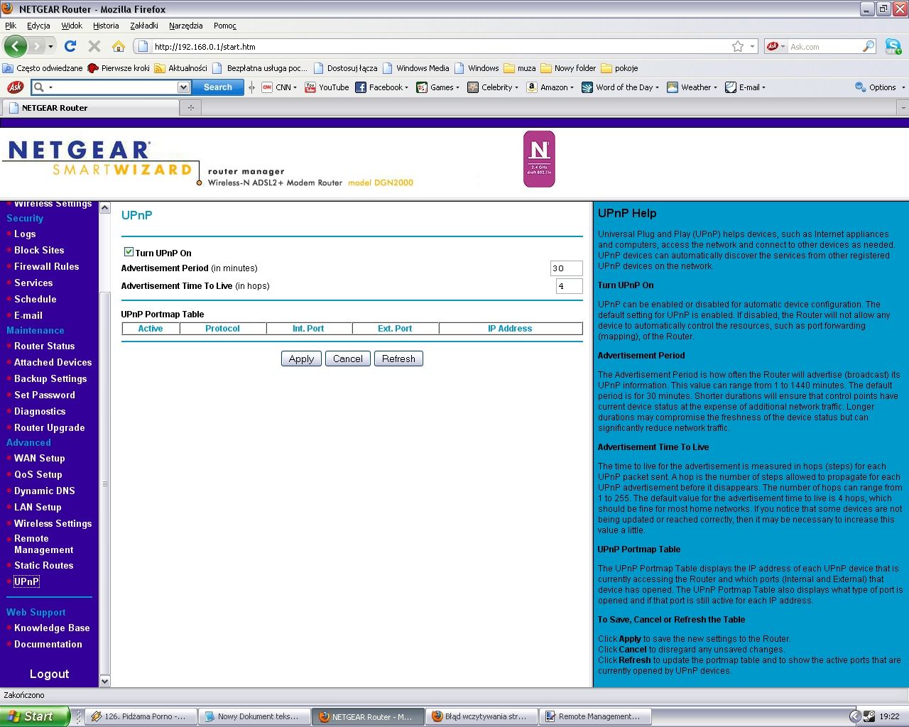 Netgear DGN2000 - jak przywrócić poprawne ustawienia po przekierowaniu ...