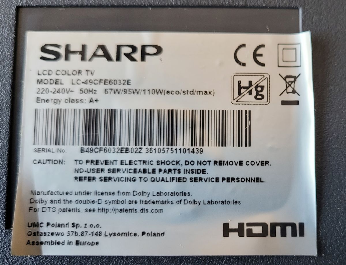 [Rozwiązano] LC-49CFE6032E - Szukam softu do Sharpa LC-49CFE6032E