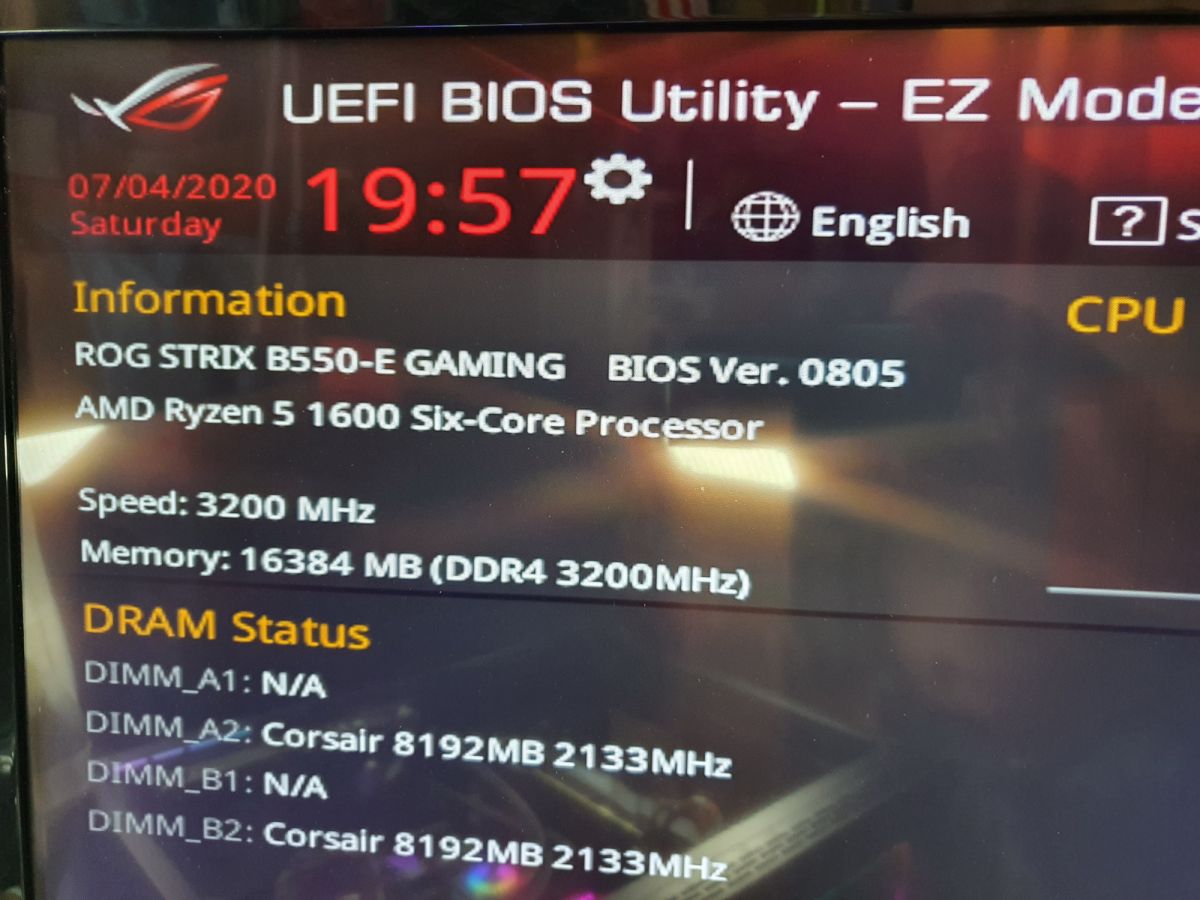 [Rozwiązano] Brak sygnału na monitorze i kod 02 na ROG Strix B550-E z ...
