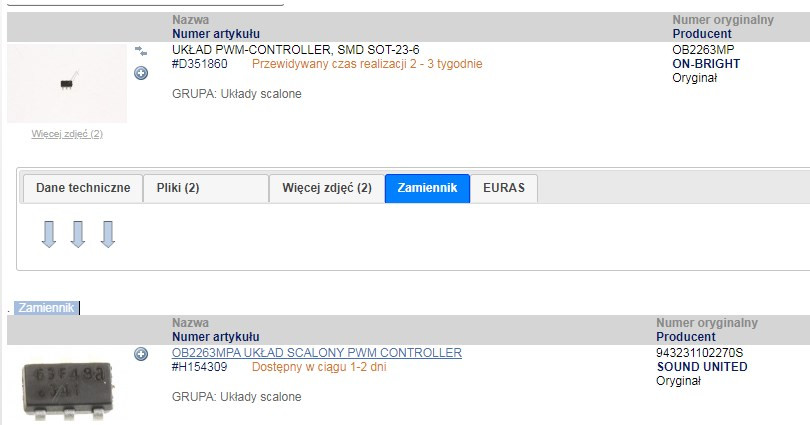 Szukam elementu lub jego zamiennika - Oznaczenie 63A18.