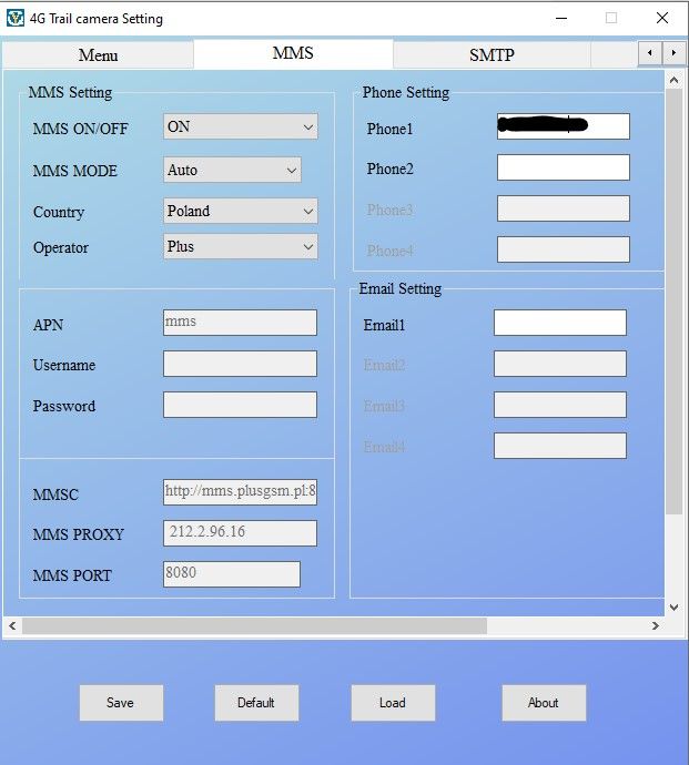 Fotopułapka HC 900 LTE – konfiguracja MMS/SMTP, brak wysyłki zdjęć na e-mail - 4