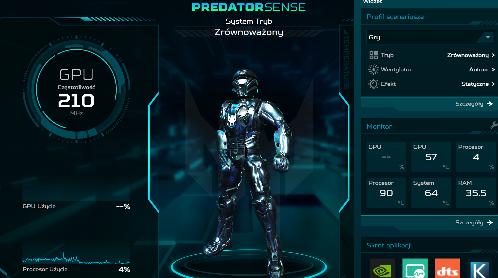 ACER Predator Helios PH16 - Wysokie temperatury CPU i GPU podczas grania