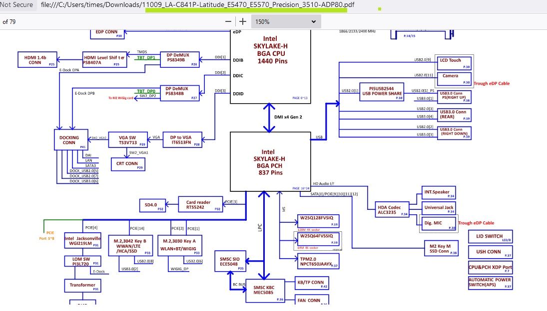 Dell Latitude E5570 - Zalana płyta LA-C841P, dioda Power świeci, brak ...