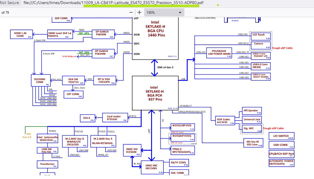 Dell Latitude E5570 - Zalana płyta LA-C841P, dioda Power świeci, brak ...
