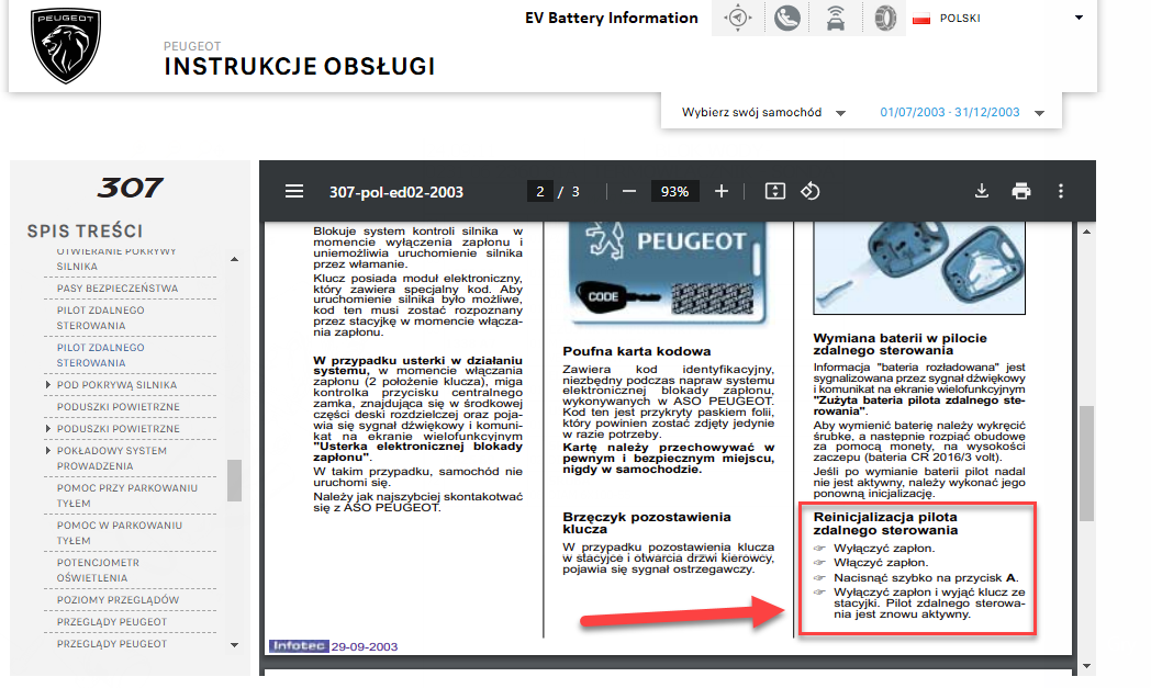 Peugeot 307 SW 1.6 2003 - centralny zamek i ESP nie działa po wymianie ...