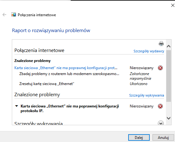 [Rozwiązano] Brak internetu: Sieć niezidentyfikowana przez kabel ...