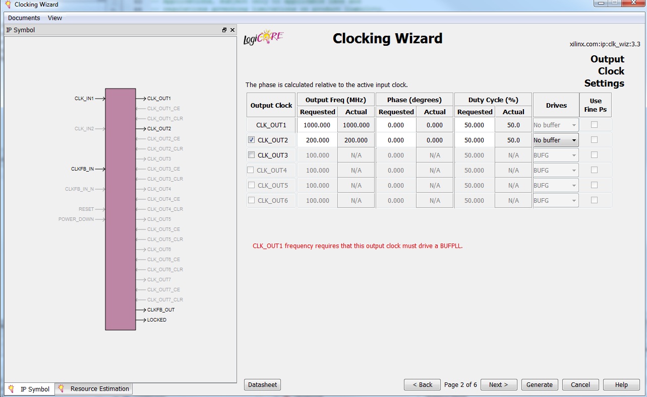 Spartan 6 XC6SLX150-3FGG484 – mnożenie zegara 80MHz do 1GHz w Clocking ...