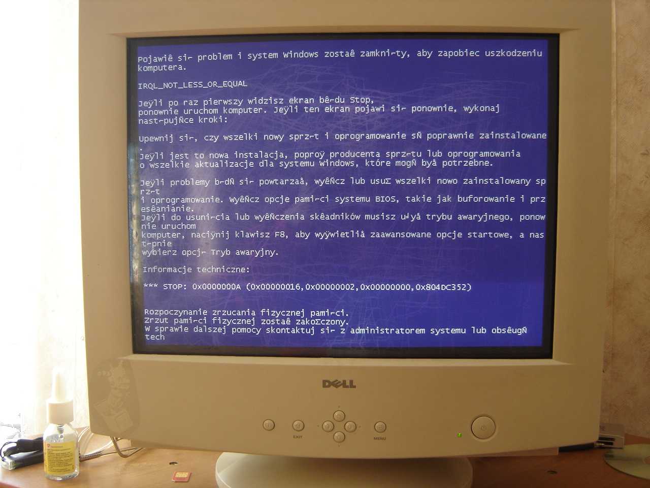 Blue screen STOP: 0x0000000A – interpretacja błędu i możliwe przyczyny BSOD