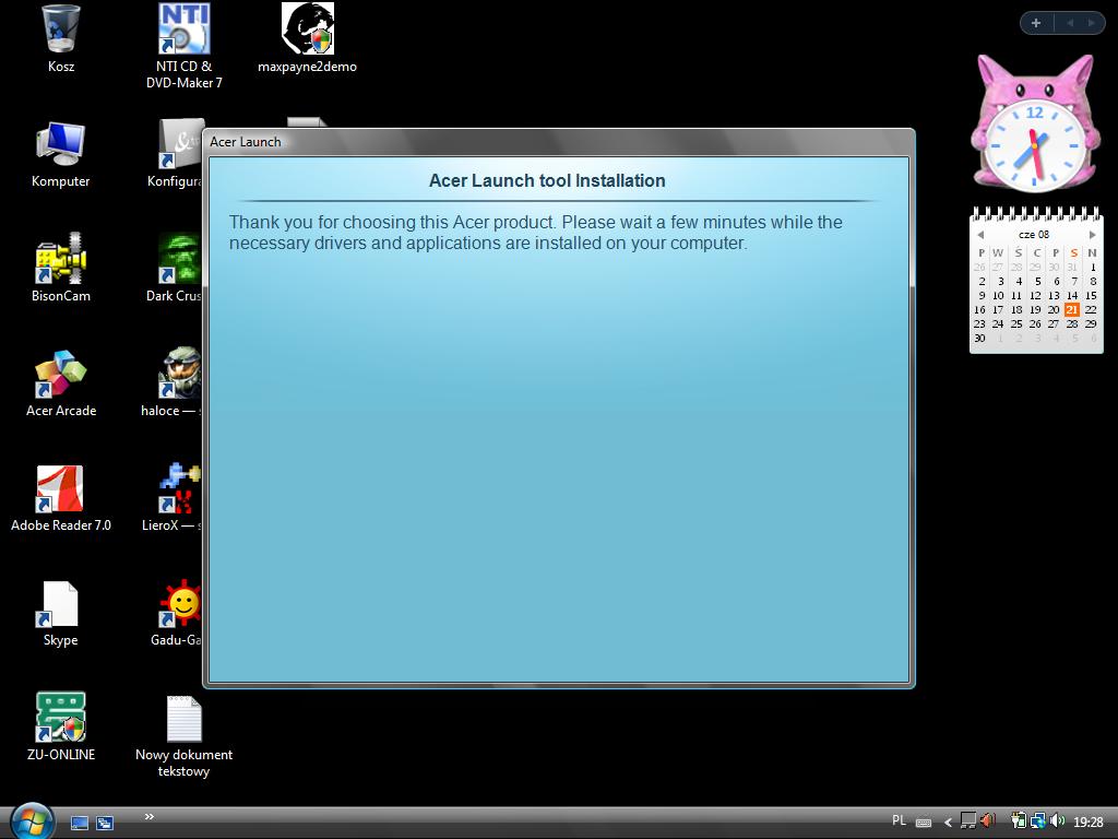 Jak wyłączyć aplikację Acer Launch na Acer Aspire 3693WLMi z Windows Vista?