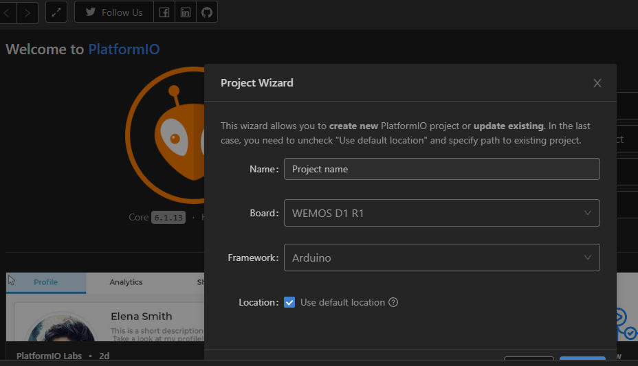 Jak programować płytkę Wemos D1 (ESP8266) w kształcie Arduino? ArduinoOTA w PlatformIO