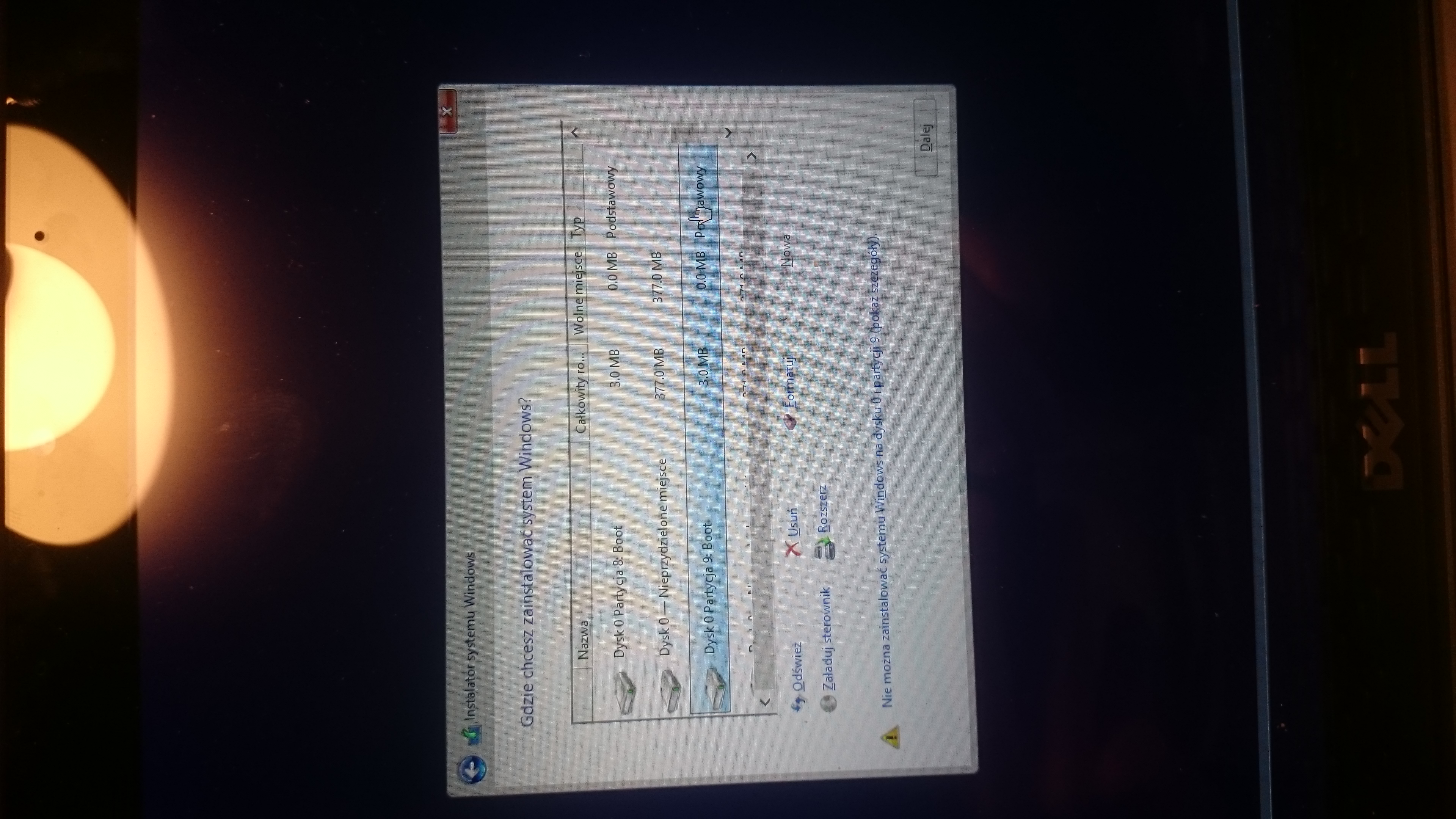 Dell 7537 - Jak wejść do BIOS po nieudanej instalacji Windows 10?