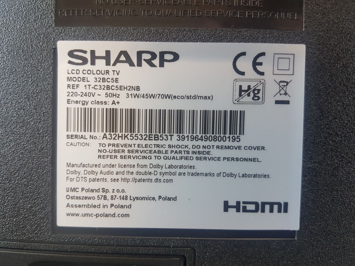 [Rozwiązano] Poszukiwany firmware do telewizora SHARP 32BC5E - zawiesza się na logo, wyłącza po ...