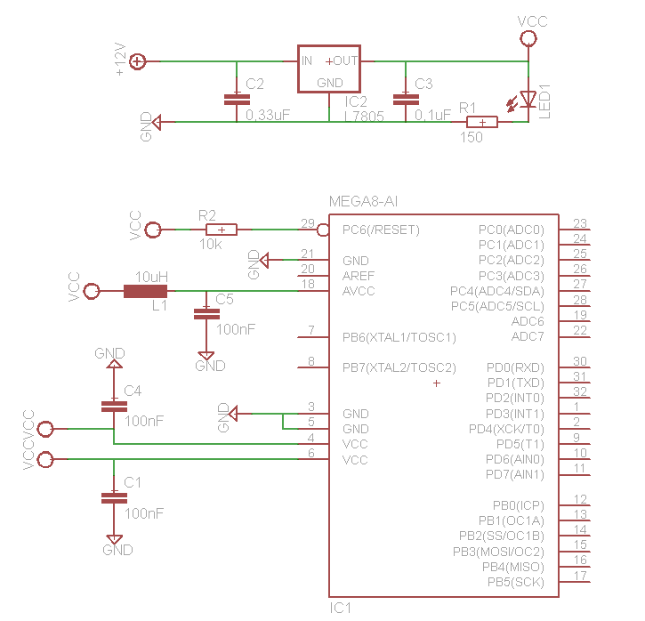 [EAGLE] schemat płytki pod atmega88, proszę o sprawdzenie