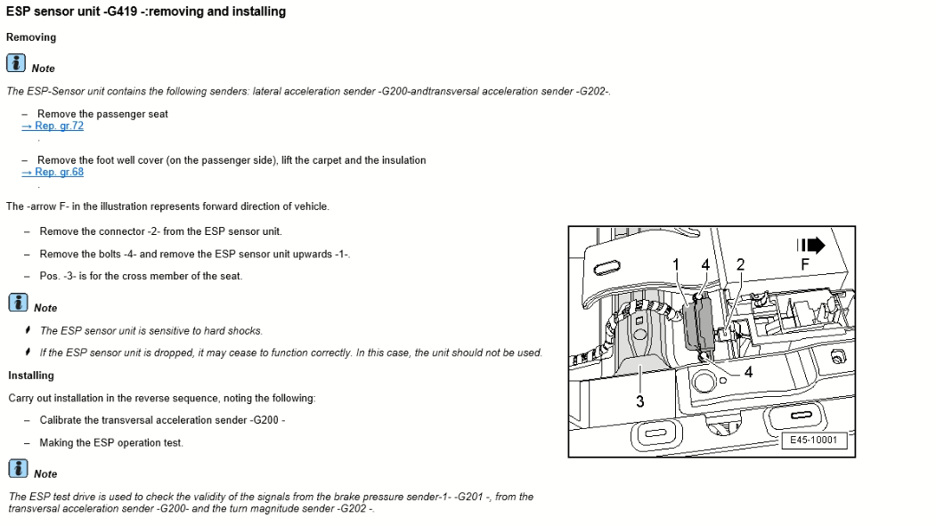 Seat Altea tdi 2,0 2004r. - lokalizacja sensora ESP