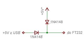 FT232BM - Jak zasilić układ z USB i zewnętrznego źródła jednocześnie?
