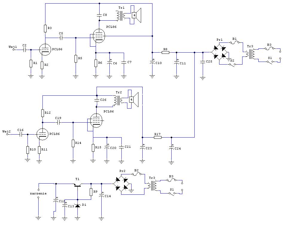 Wzmacniacz lampowy PCL86 - pisk z głośników po odłączeniu MP3
