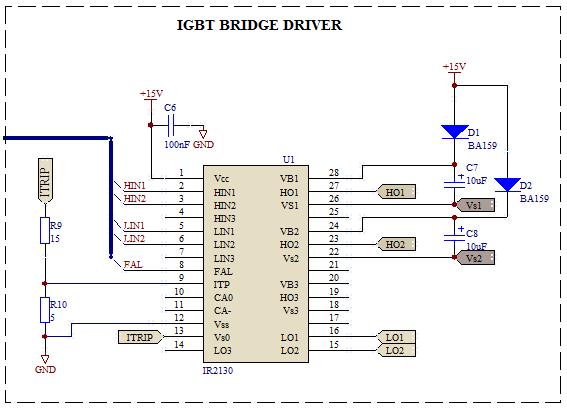 Czy IR2130 może pracować z 4 tranzystorami IGBT w falowniku jednofazowym?