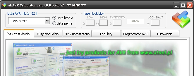 AVR fuse Calculator i programator graficzny z avrdude - 14