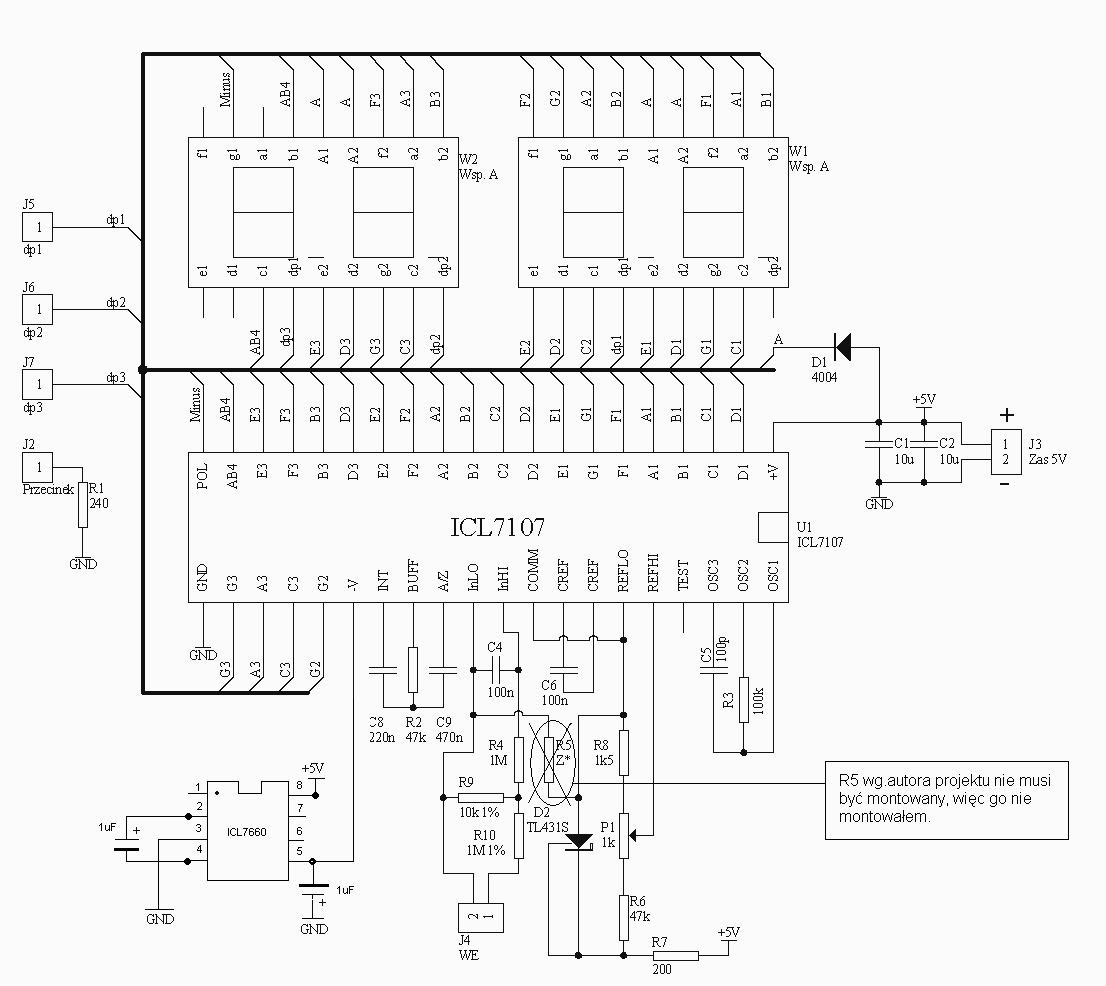 ICL7107 - Nieprawidłowy odczyt napięcia w woltomierzu samochodowym, co ...