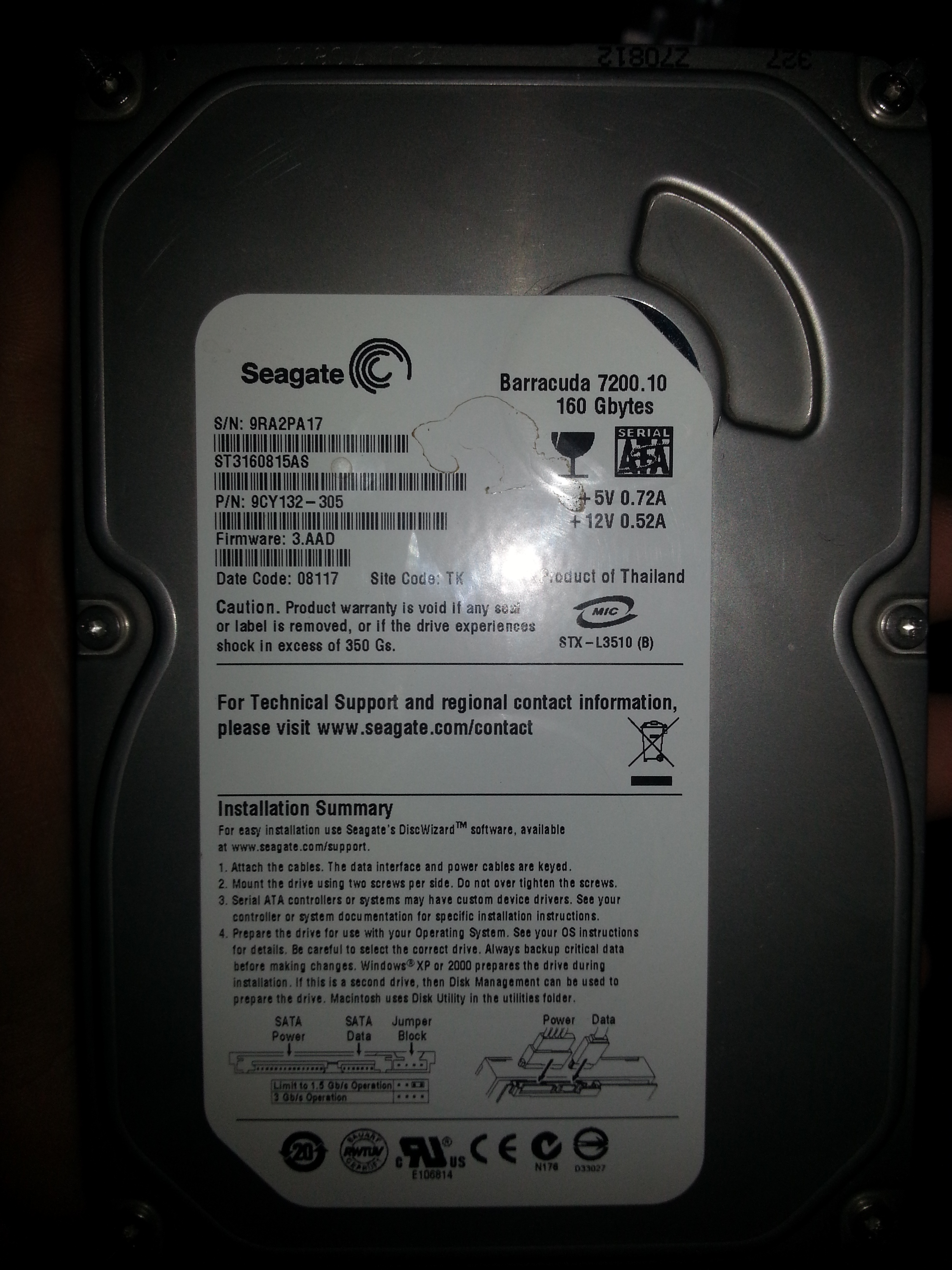 [Sprzedam] Dyski twarde SATA - 180GB, 400GB, 750GB