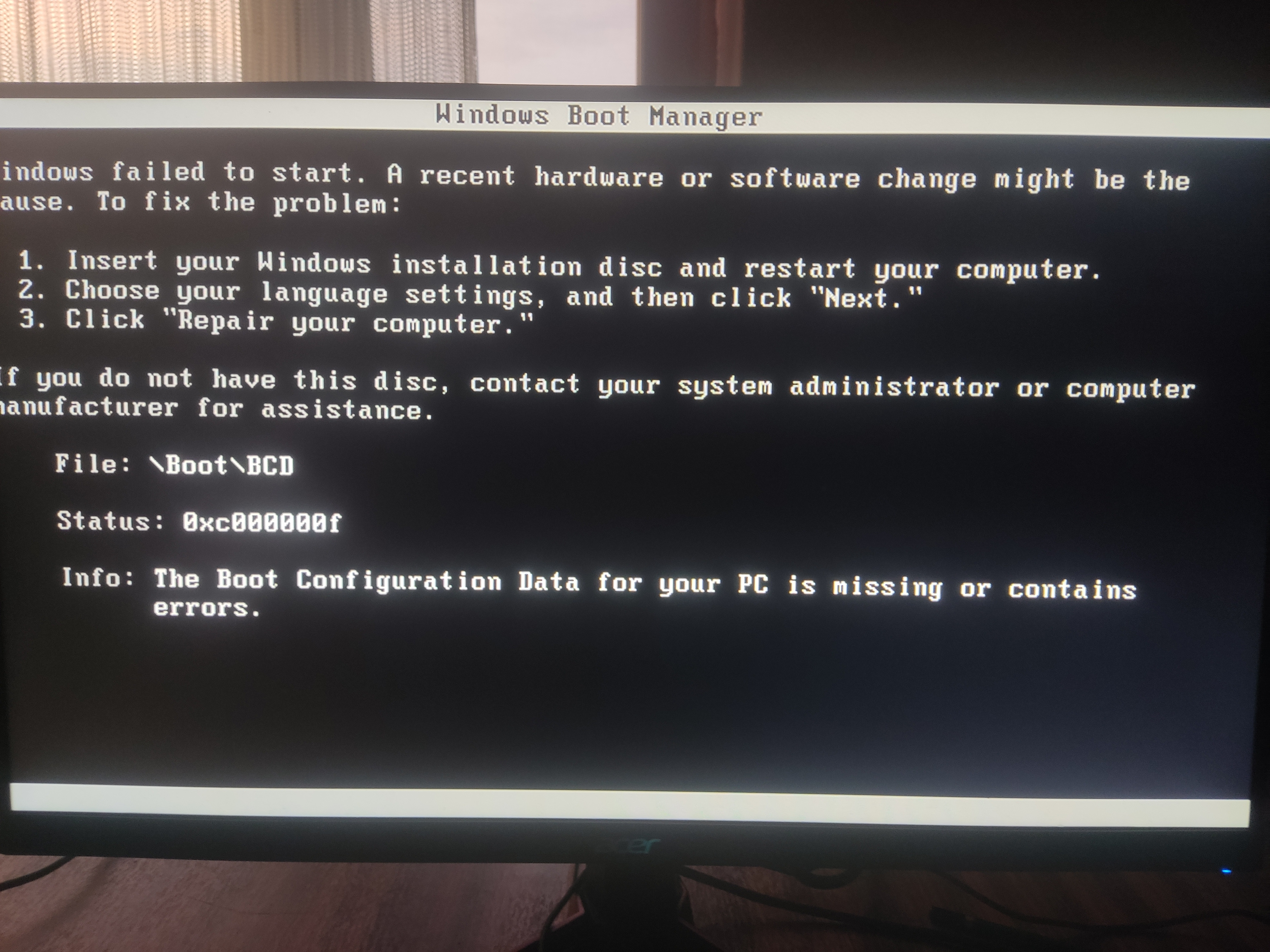 Zabawa z dyskiem zakończona błędem przy odpalaniu windowsa.