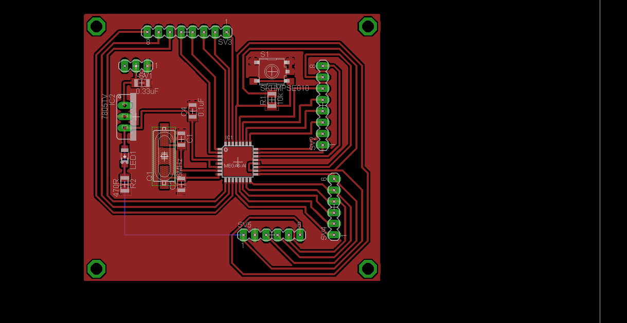 Moduł dla Atmega8 SMD PCB jednostronne - fotochemia