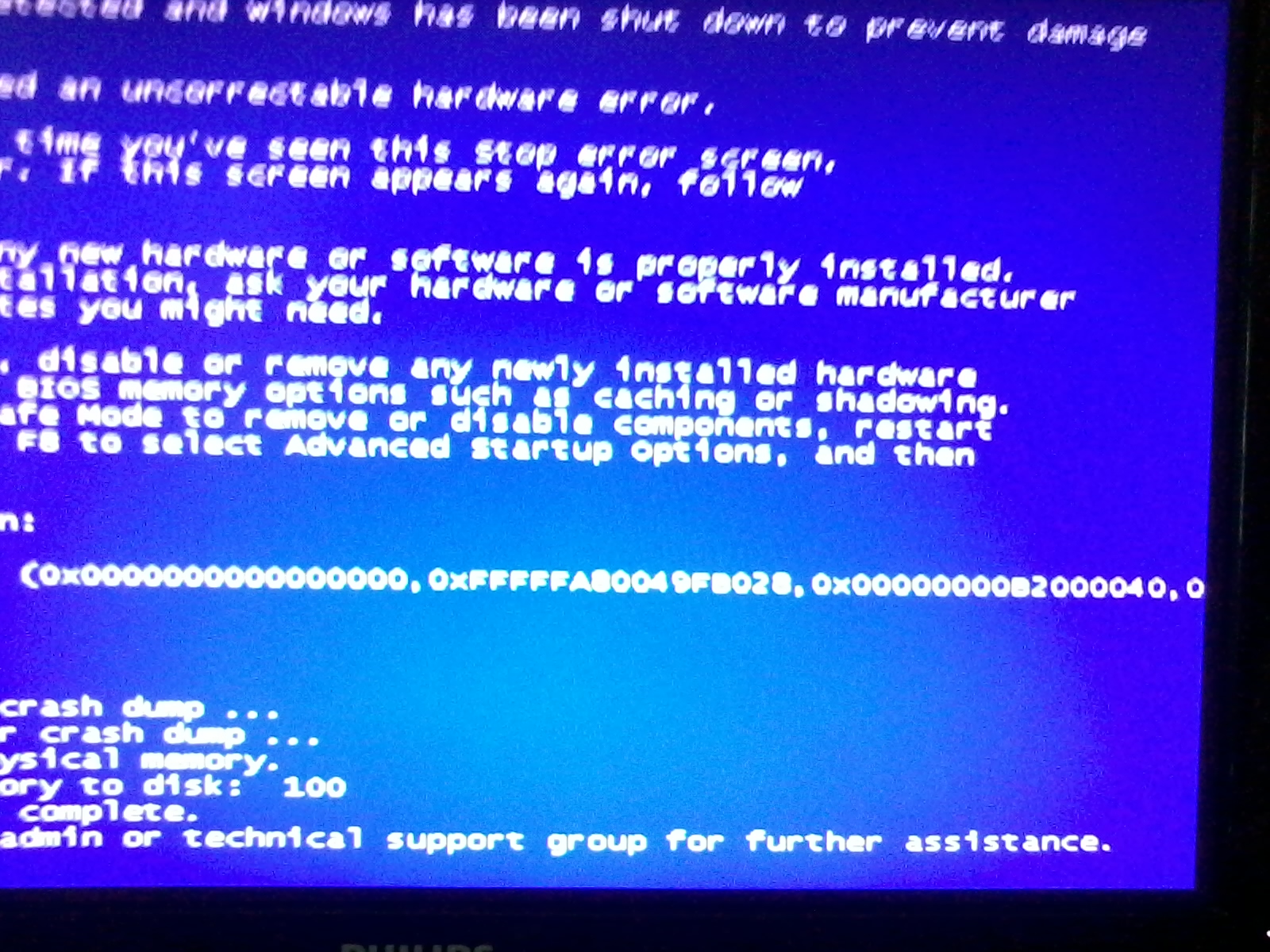 Blue screen - Częste przycinanie się i dzisiejszy blue screen Windows 7