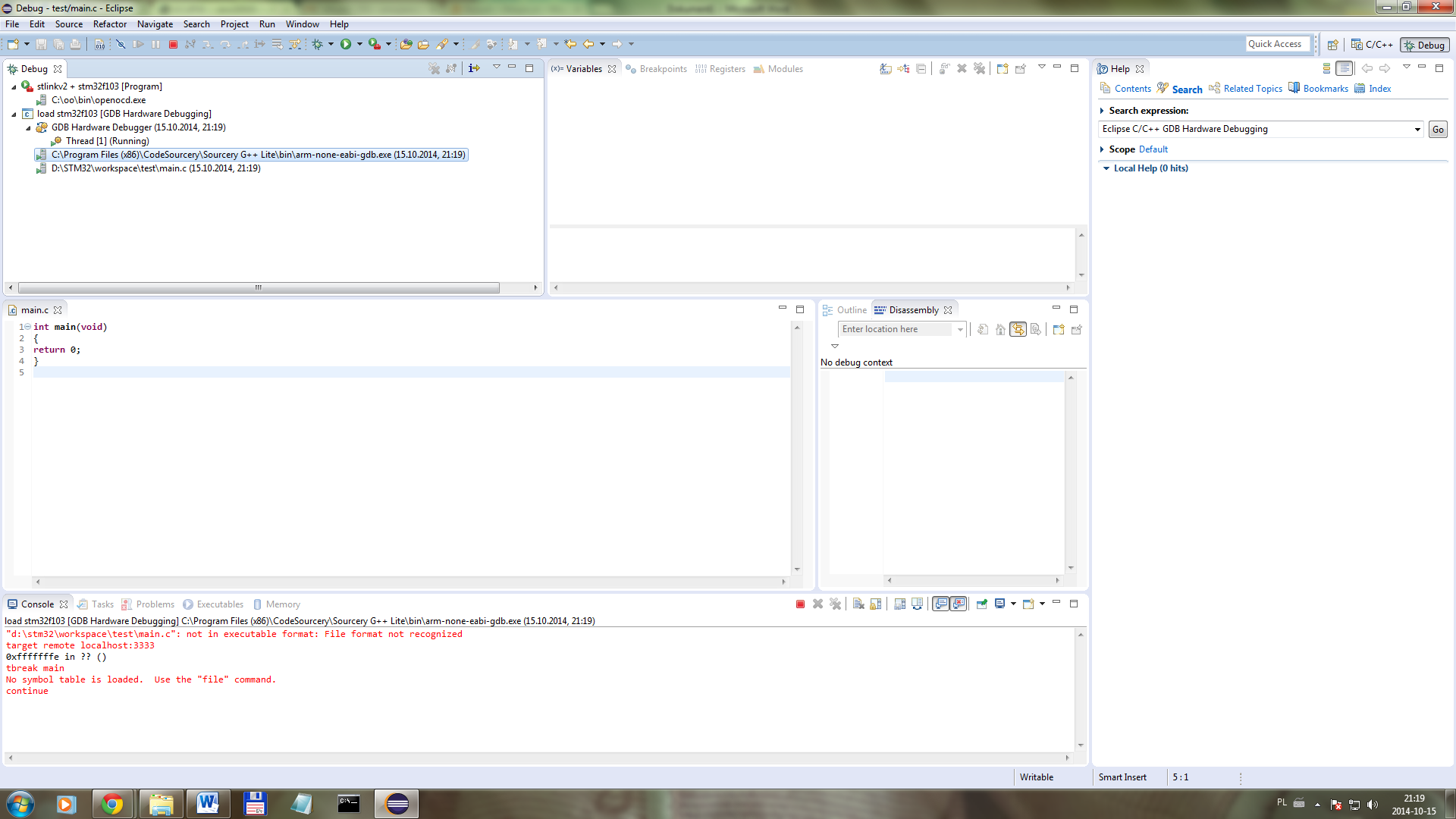 ECLIPSE + stm32f103 + stlink v2 - Debug configuration