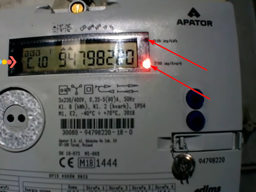 [Rozwiązano] Dioda migająca na liczniku dwukierunkowym Norax-3 - odczyt ...