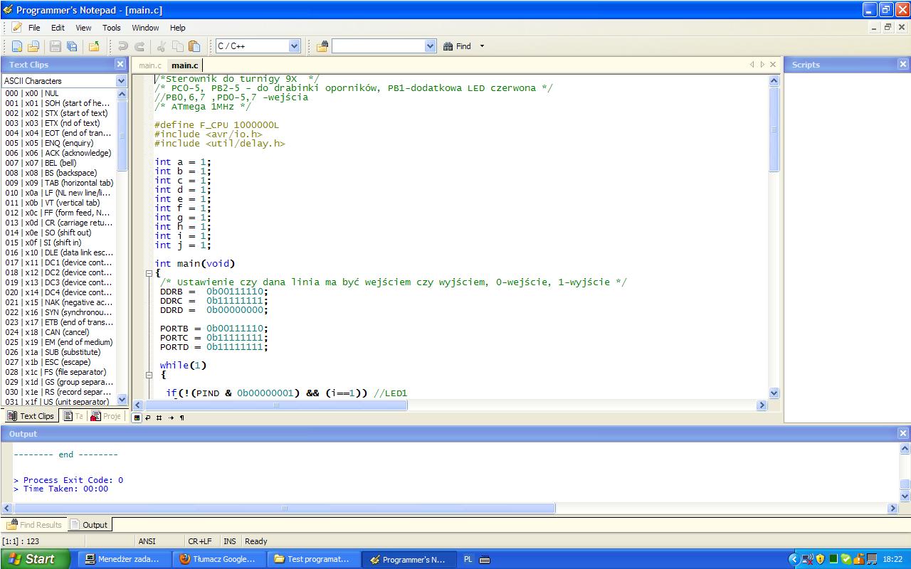 Programmers Notepad [WinAVR] - niestabilna kompilacja na jednym z ...