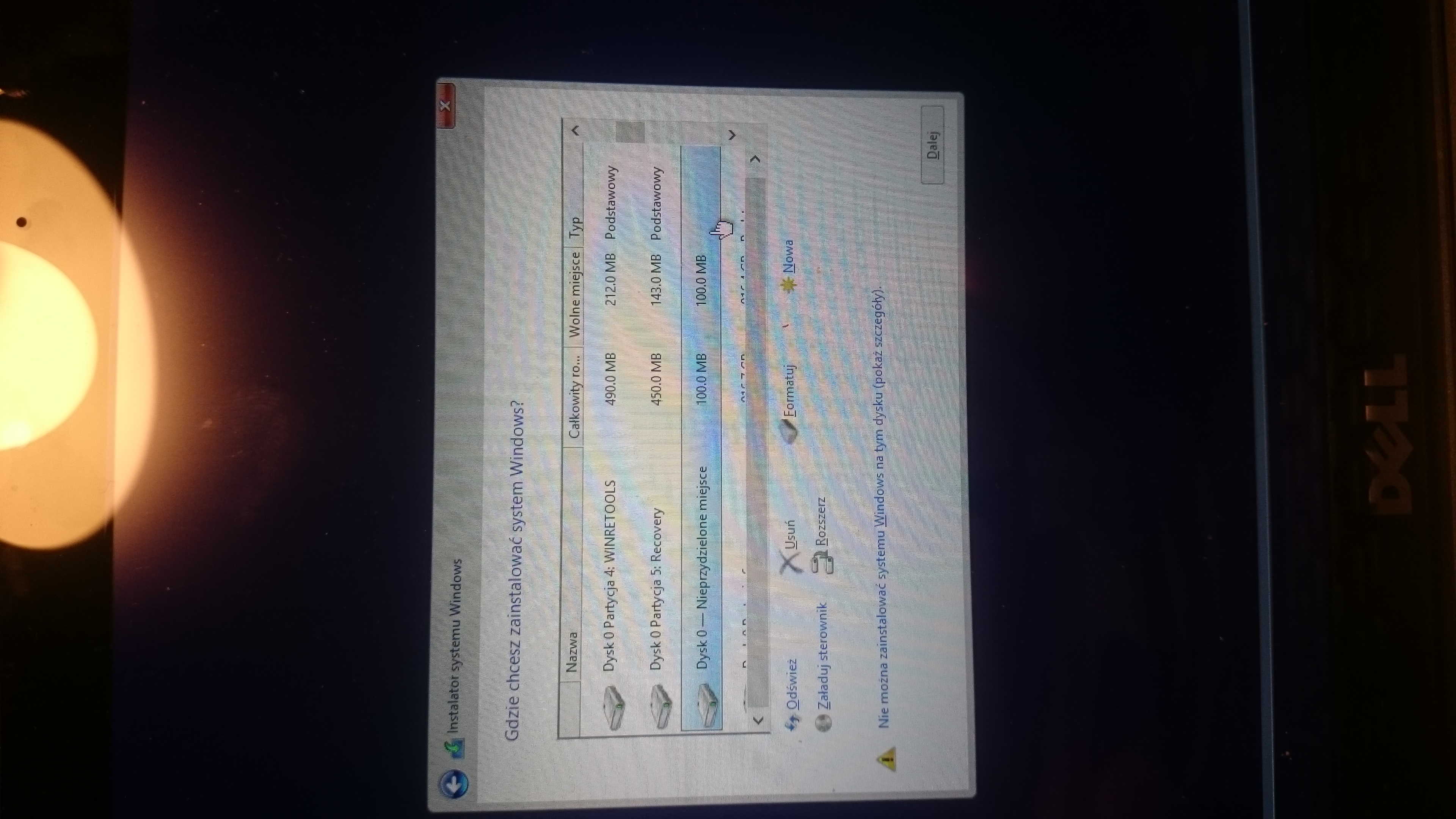 Dell 7537 - Jak wejść do BIOS po nieudanej instalacji Windows 10?