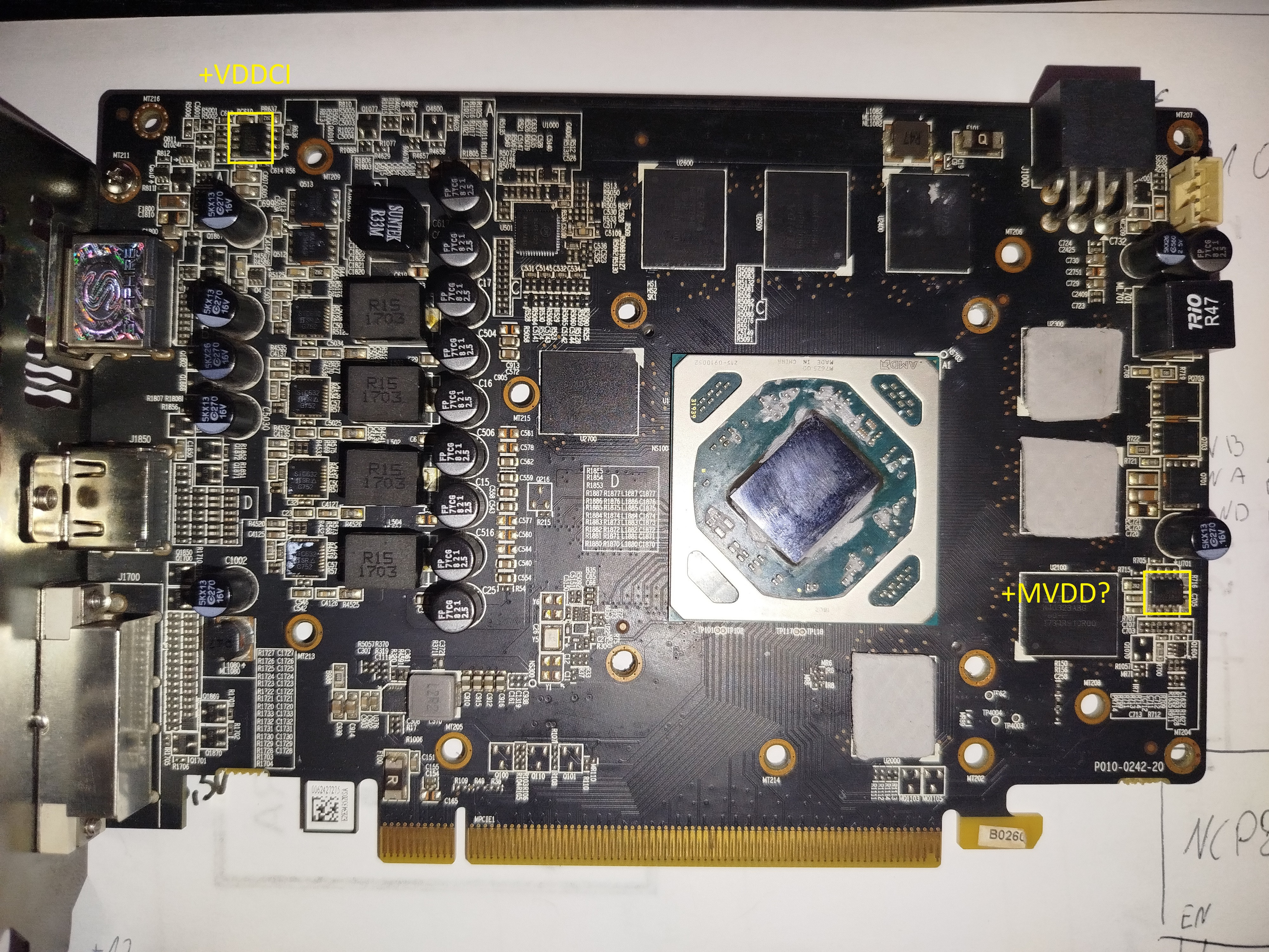 Naprawa Radeona Sapphire Pulse RX 570 ITX 4GB - brak zasilania rdzenia ...