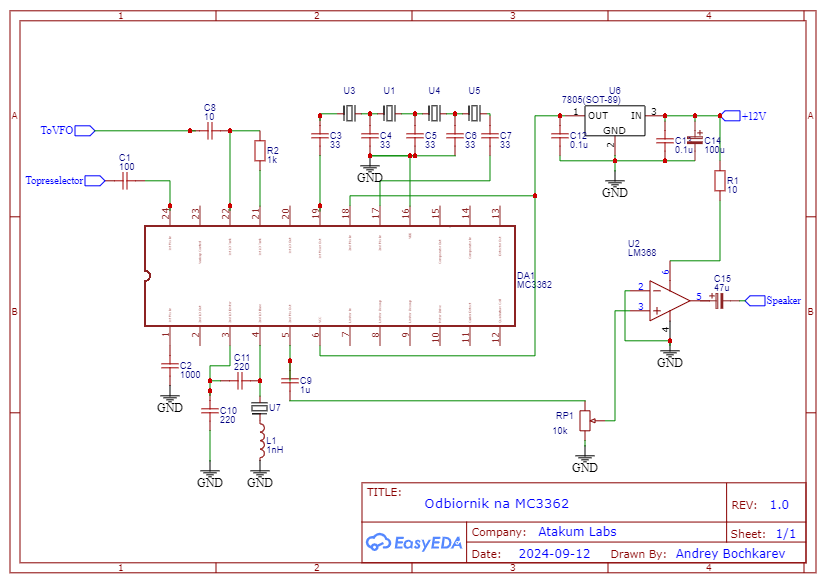 Odbiornik krótkofalowca na układzie scalonym MC3362 z syntezatorem na ...