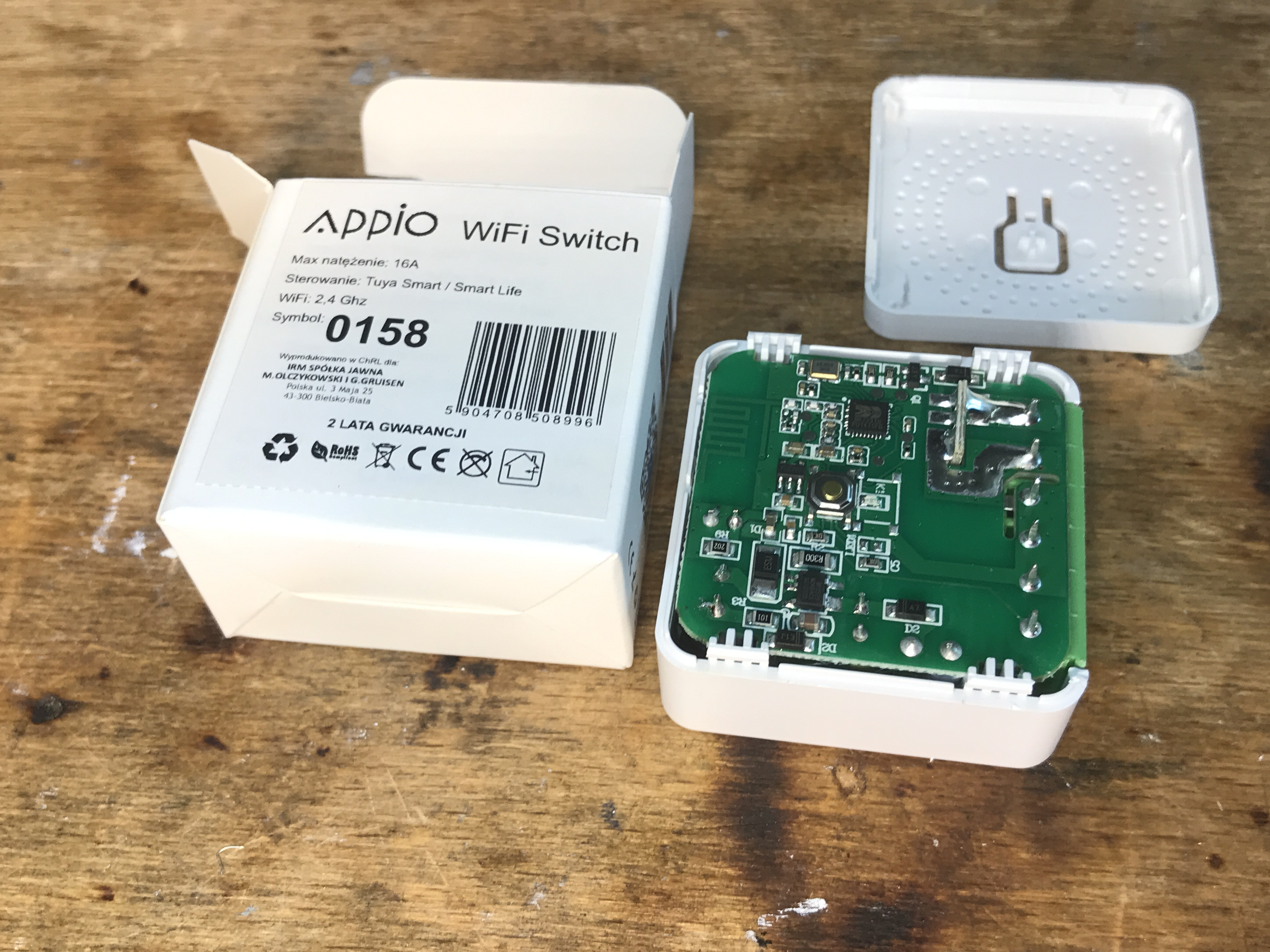 [BK7231N] Typowy moduł przekaźnik z WiFi do puszki - Appio 0158 Switch ...