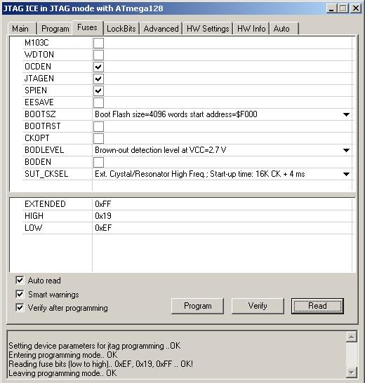 [Atmega128] Przykładowy kod w C dla Atmega128 obsługujący 2xRS232, konfiguracja AVR Studio
