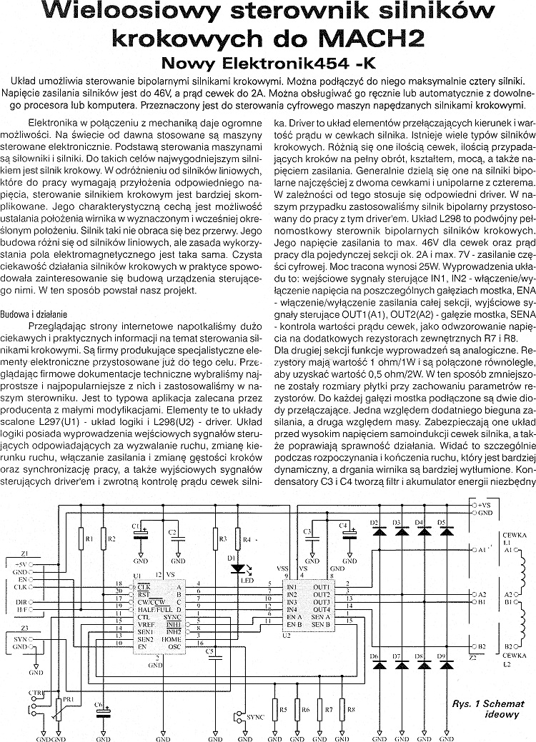 Schemat płytki sterownika silnika krokowego poszukuję.
