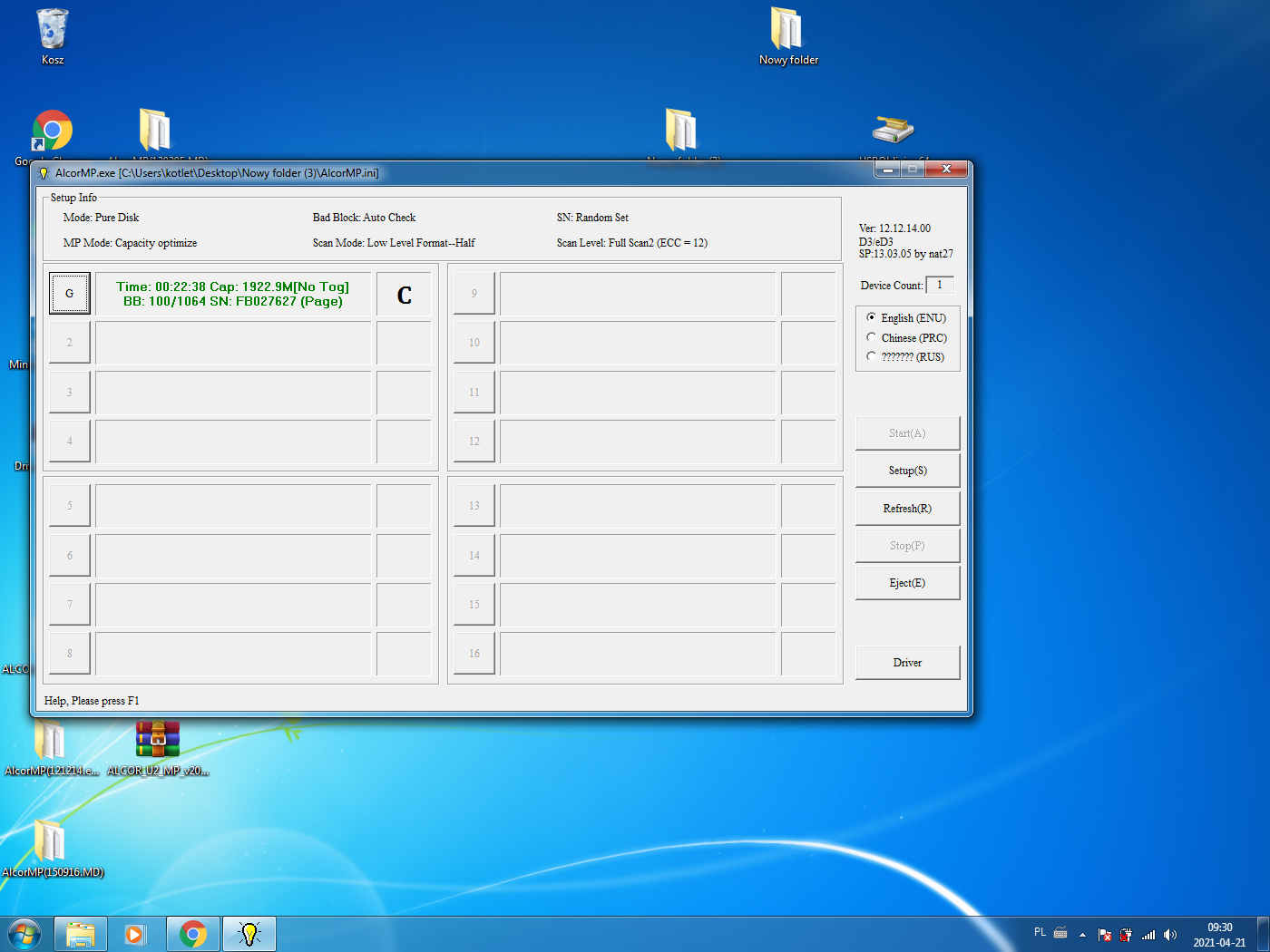 Jak naprawić uszkodzonego pendrive-a? Potrzebna odpowiednia wersja AlcorMP.