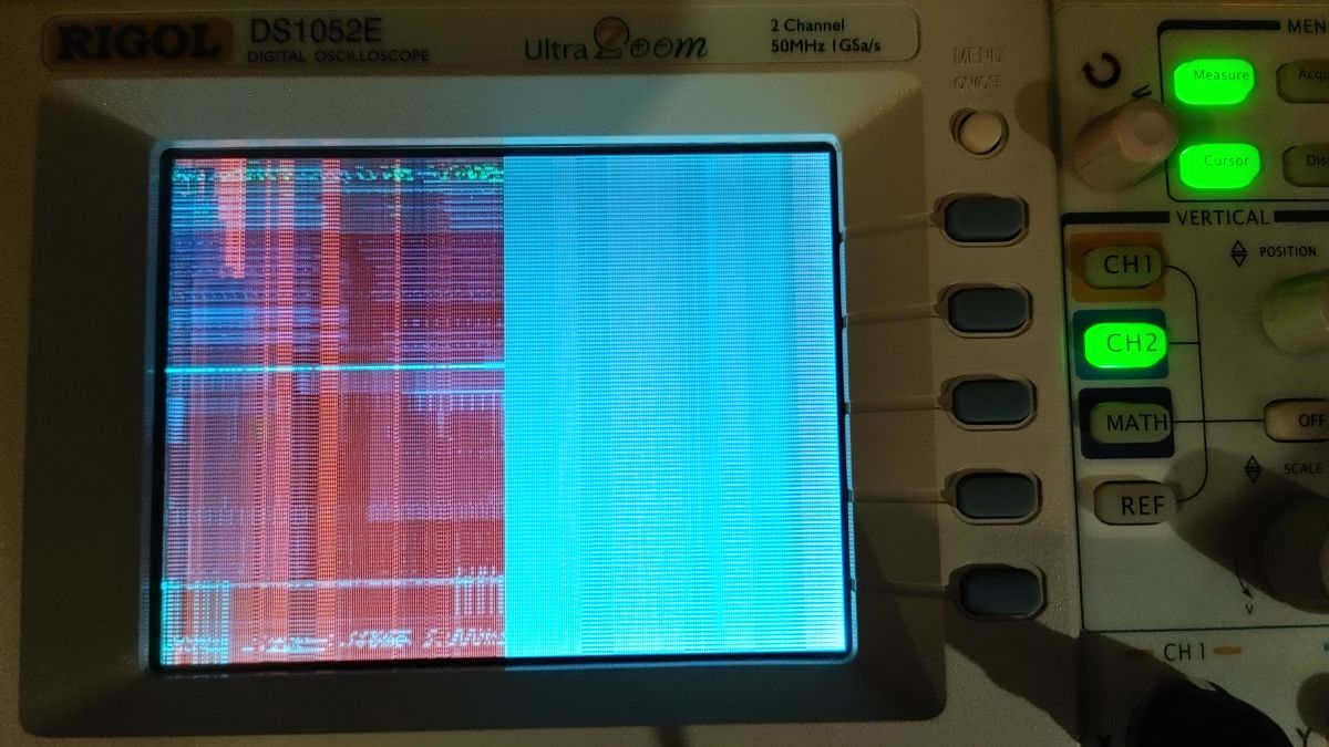 Rigol 1052E - zakłócenia na wyświetlaczu po 5 minutach działania