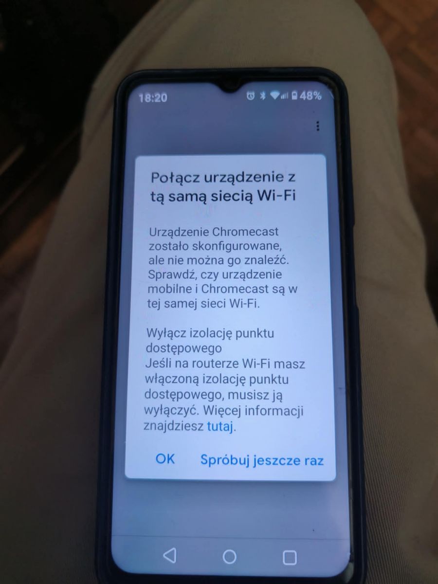 Chromecast Gen1 nie łączy się z WiFi Play Box Net - jak skonfigurować?