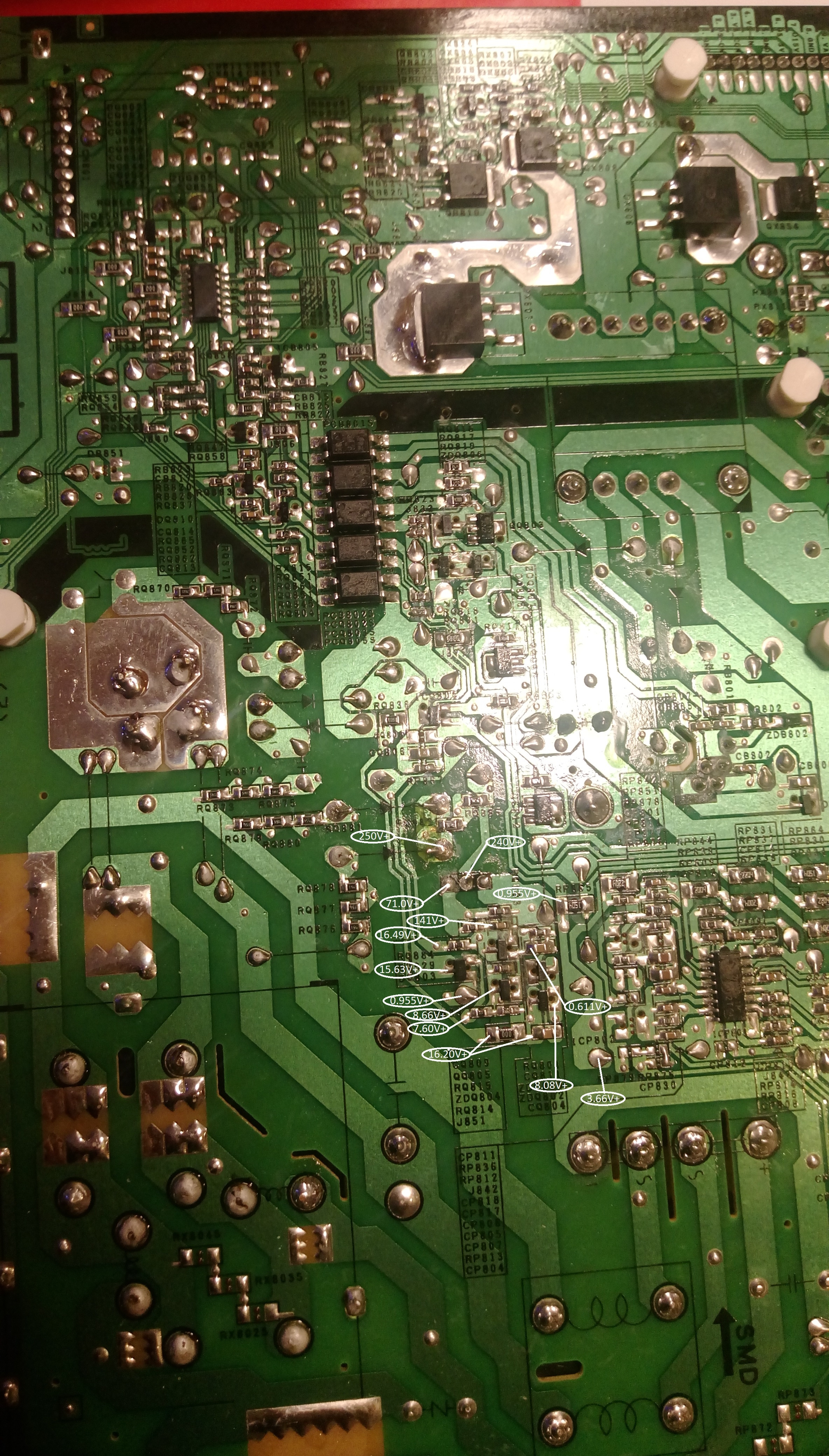 Samsung PS60E530 nie włącza się - brak napięcia na pinie SYBY, schemat?