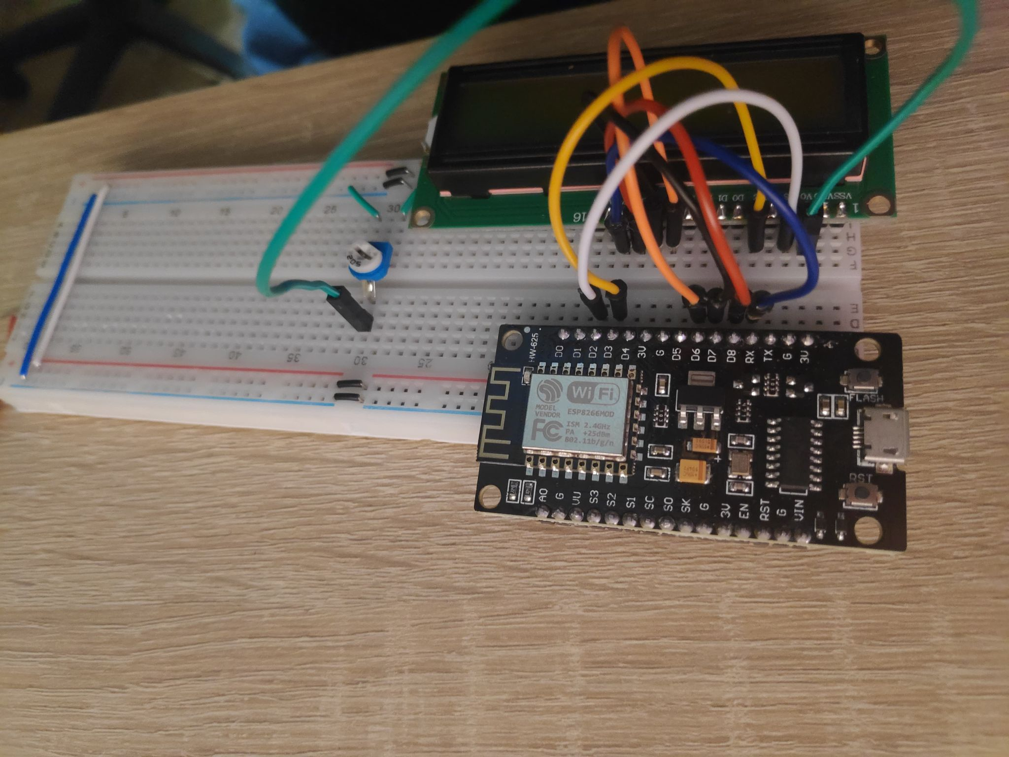 ESP8266 + NodeMCU v3: Smoke after connection and adjustment of 2x16 LCD ...