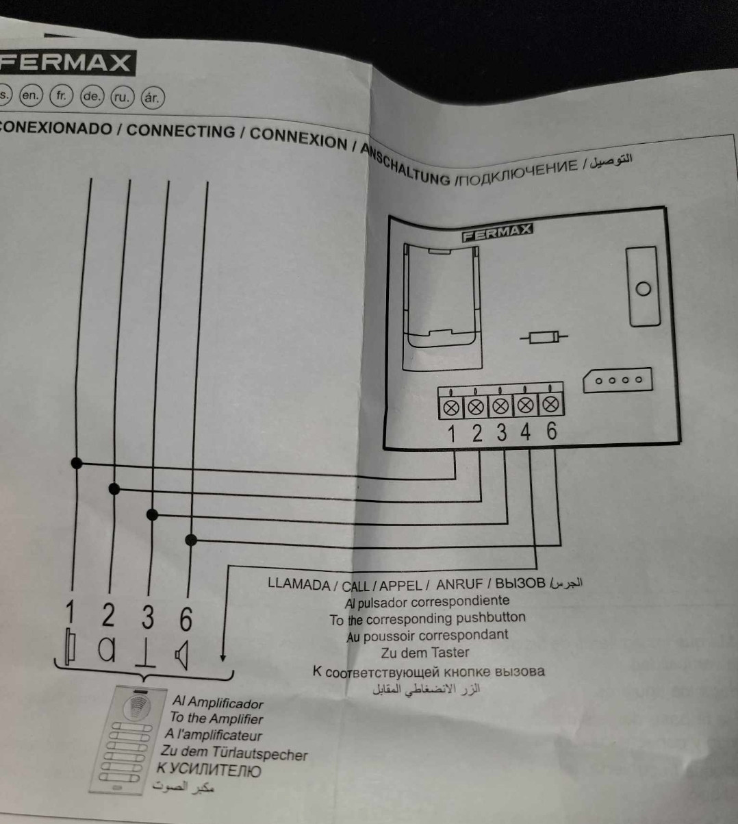 [Solved] Connecting Wires in Fermax 80447: Replacing Old Comelit Intercom - User Guide Needed