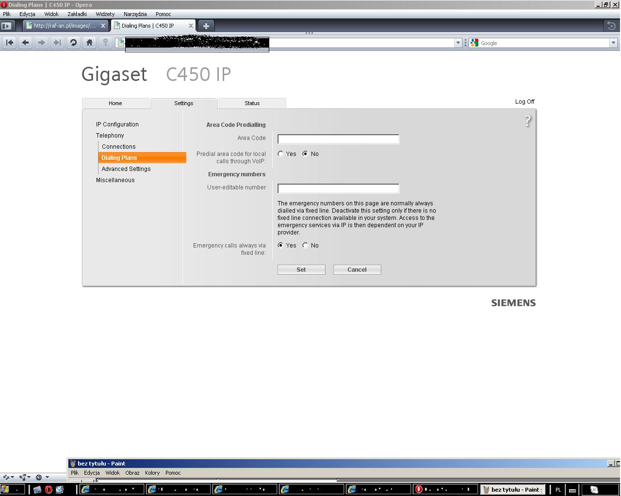 Neo - VoiP na ASUS WL-AM604g+telefon Simens GIGASET C405IP