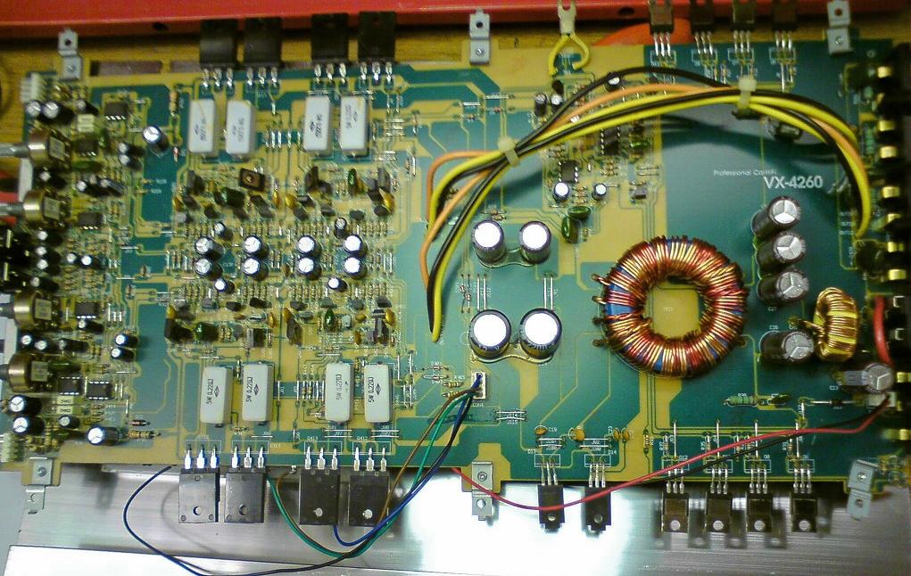 Schemat wzmacniacza McClain 340W RMS, płyta VX4260, tranzystory KB778 ...