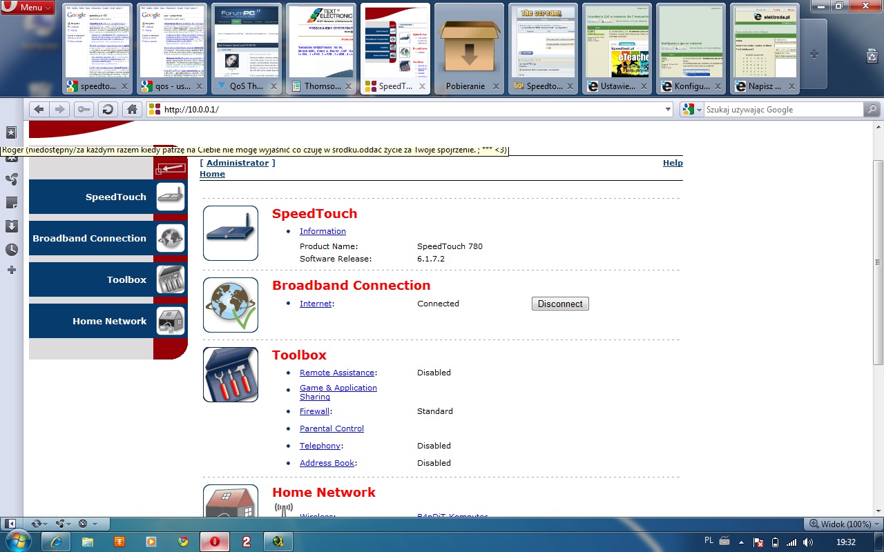 THOMSON SPEEDTOUCH 780 WL - ustawienie limitu prędkości 150 kb/s na ...